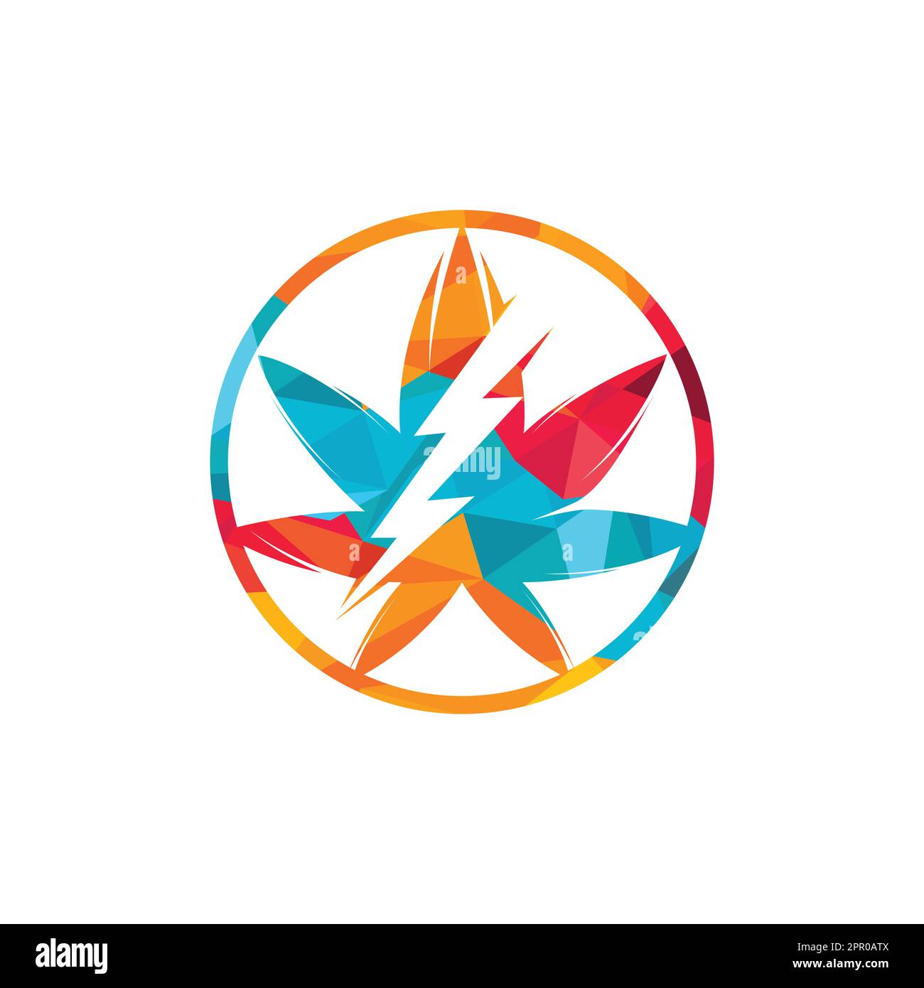 Marijuana thunder vector logo design. Cannabis or marijuana leaf logo ...