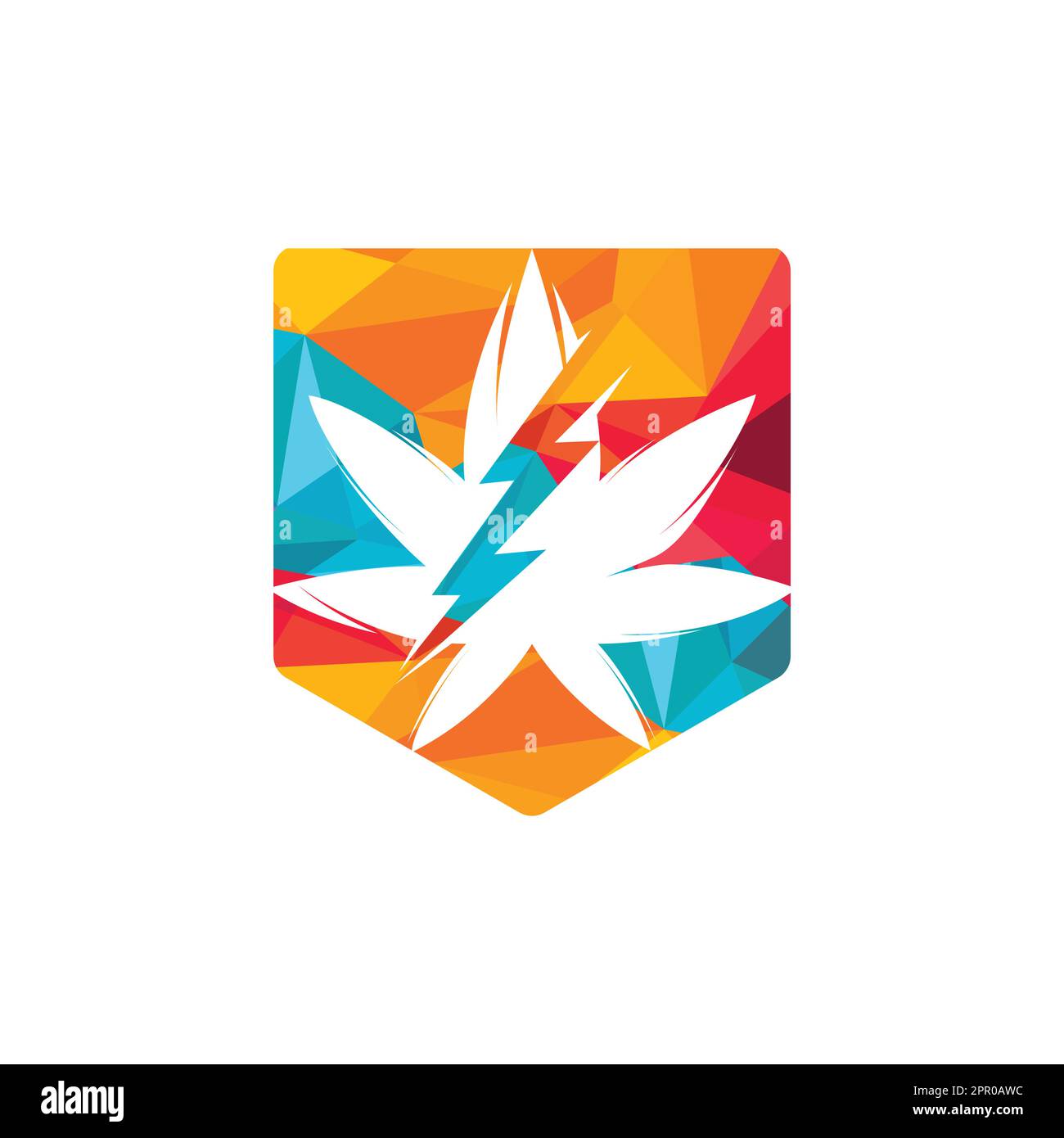 Marijuana thunder vector logo design. Cannabis or marijuana leaf logo ...