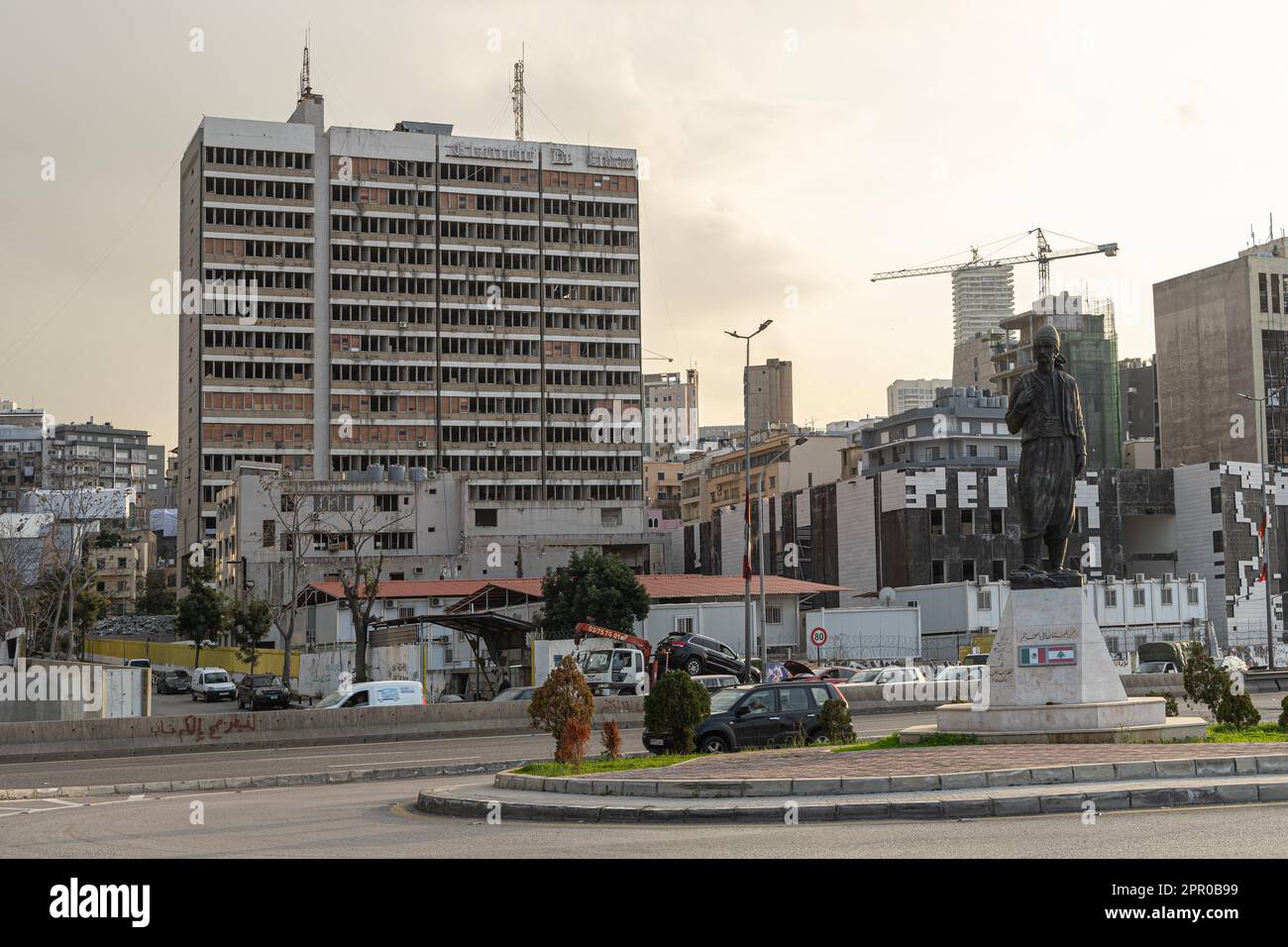 Office building in Beirut destroyed in an explosion, Beirut, Lebanon ...