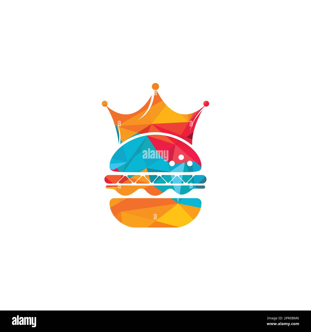 Burger king vector logo design. Burger with crown icon logo concept ...