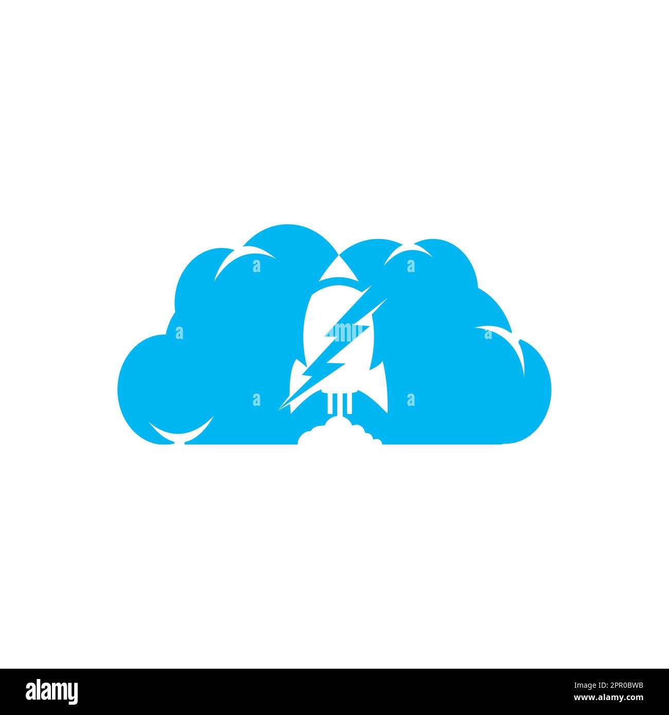 Electric rocket vector logo design. Rocket with thunderbolt and cloud ...
