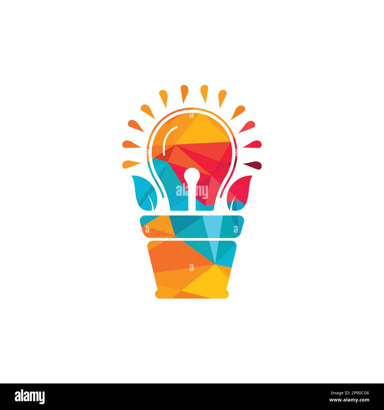 Smart growth vector logo design. Light bulb leaf garden plant ...