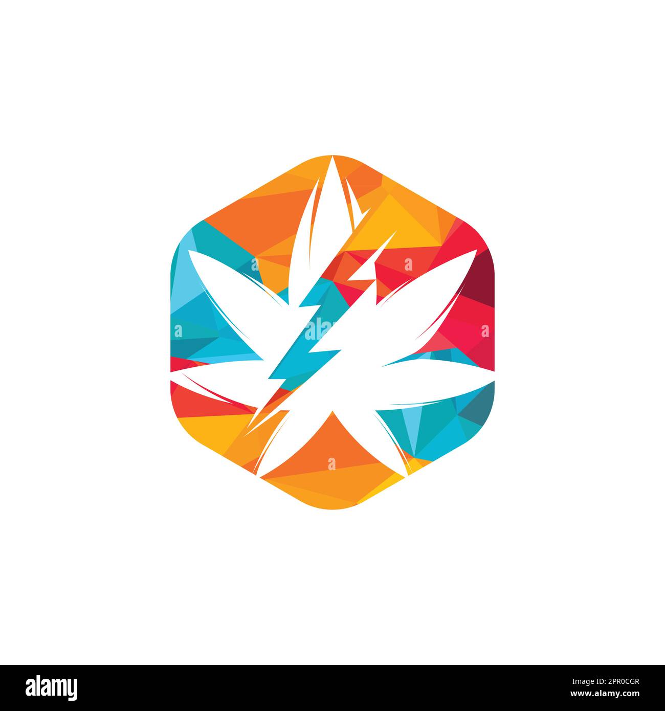 Marijuana thunder vector logo design. Cannabis or marijuana leaf logo ...