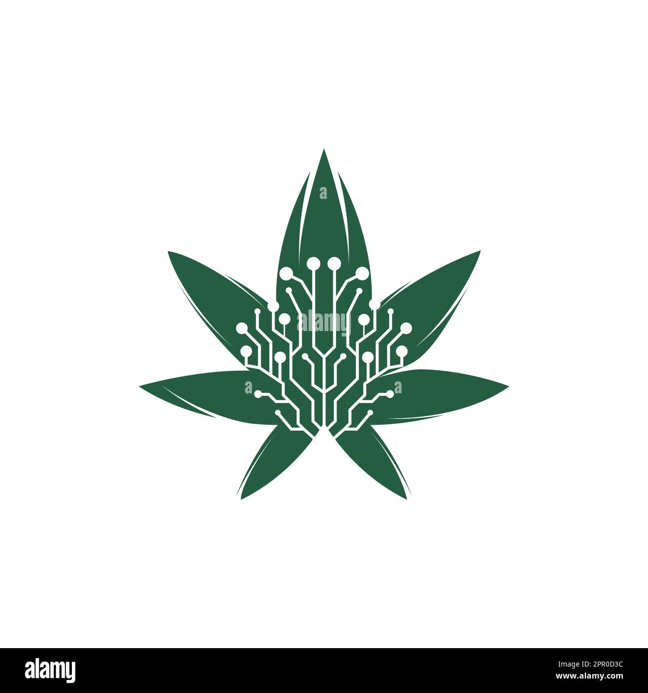 Cannabis technology vector logo design. Cannabis logo formed digital ...