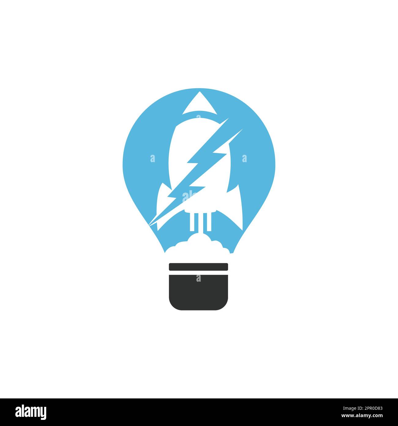 Electric rocket vector logo design. Rocket with thunderbolt and light ...