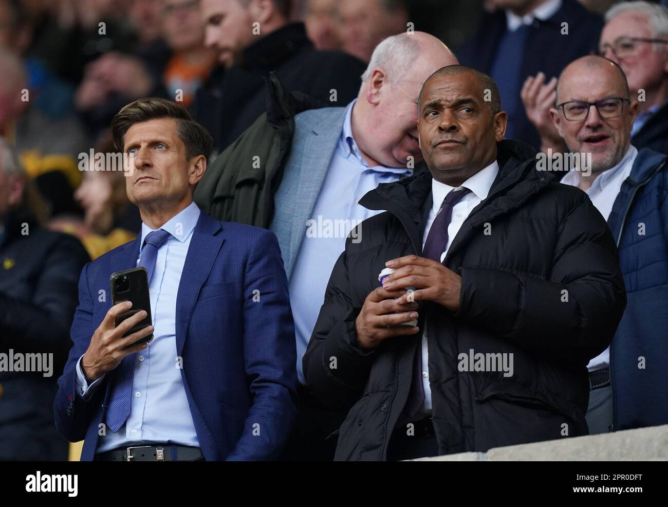 Co-owner and chairman of Crystal Palace FC Steve Parish and Mark Bright ...
