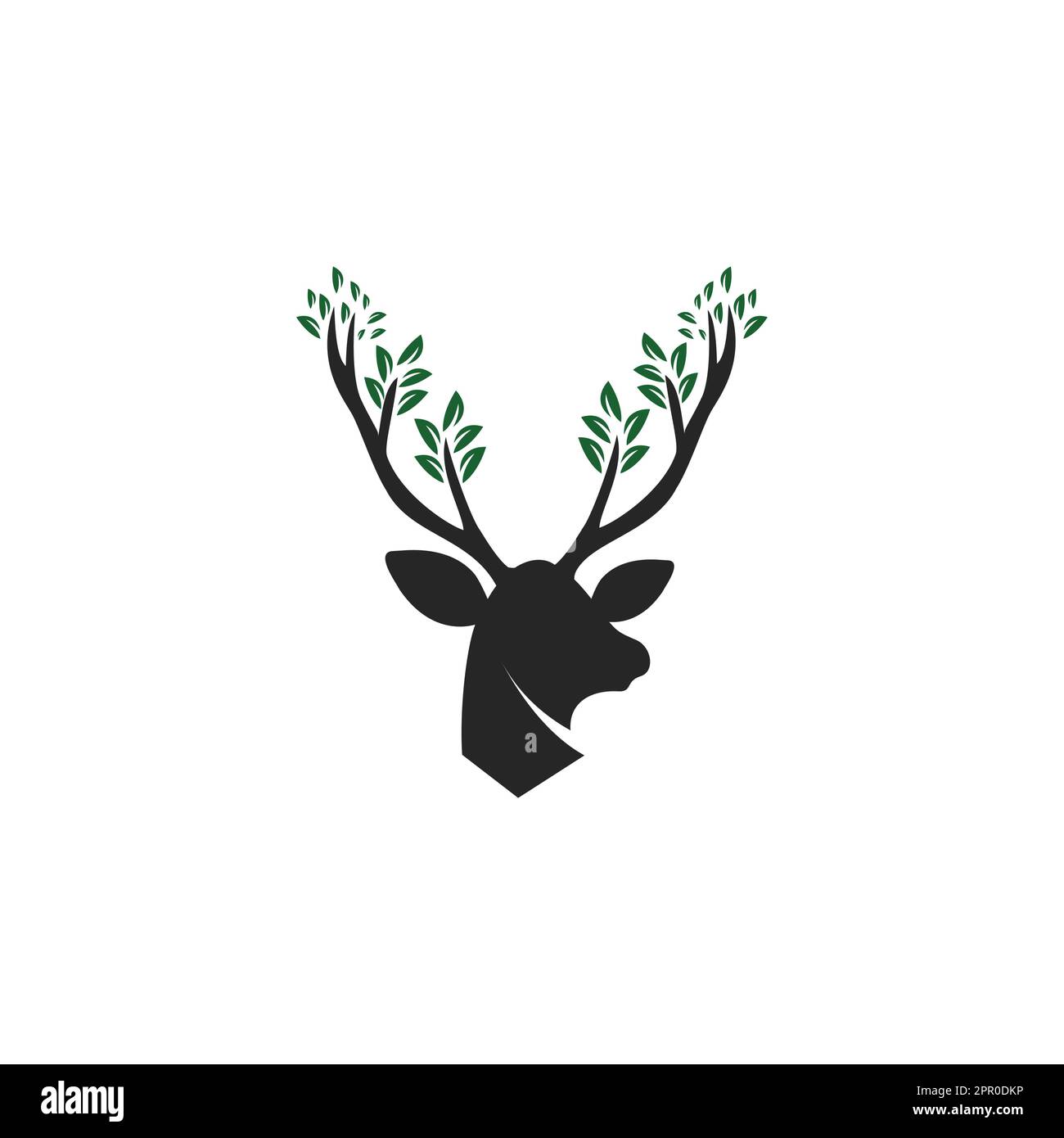 Deer leaf antlers vector logo design Stock Vector Image & Art - Alamy