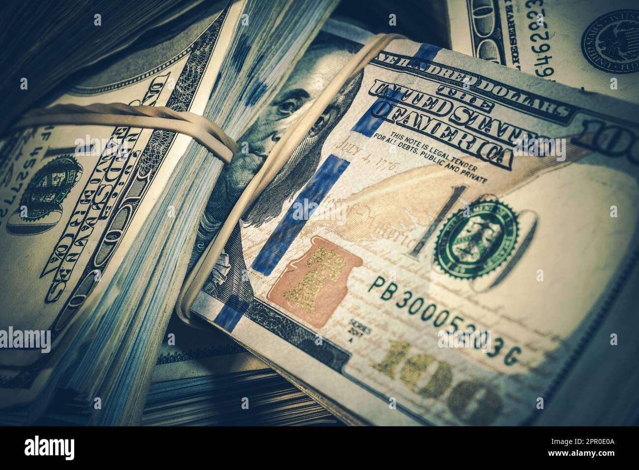 Large Piles of United States Dollars Close Up Photo. Cash Money Theme ...