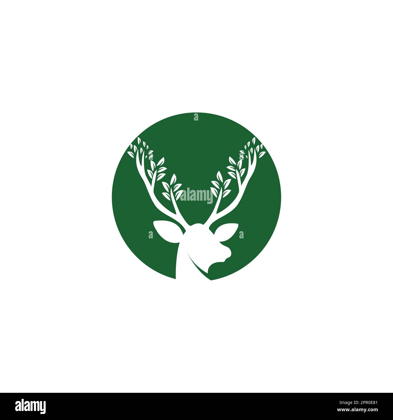 Deer leaf antlers vector logo design Stock Vector Image & Art - Alamy