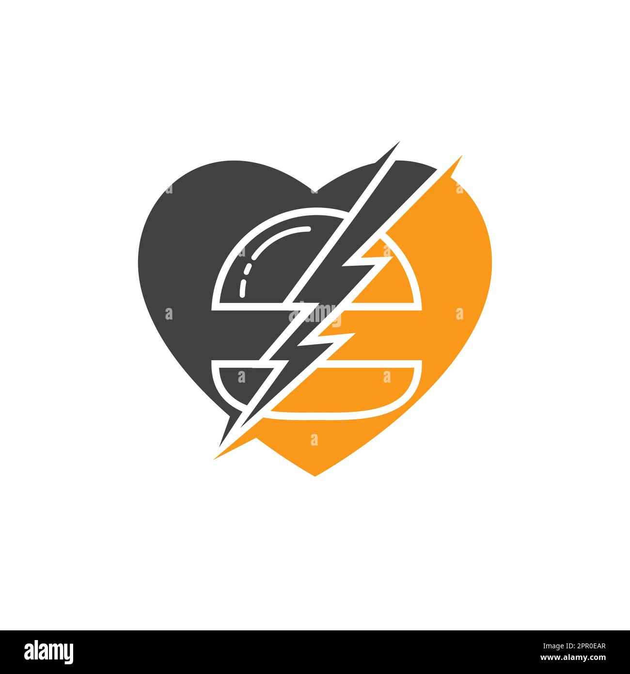 Flash burger vector logo design. Burger with thunderstorm and heart ...