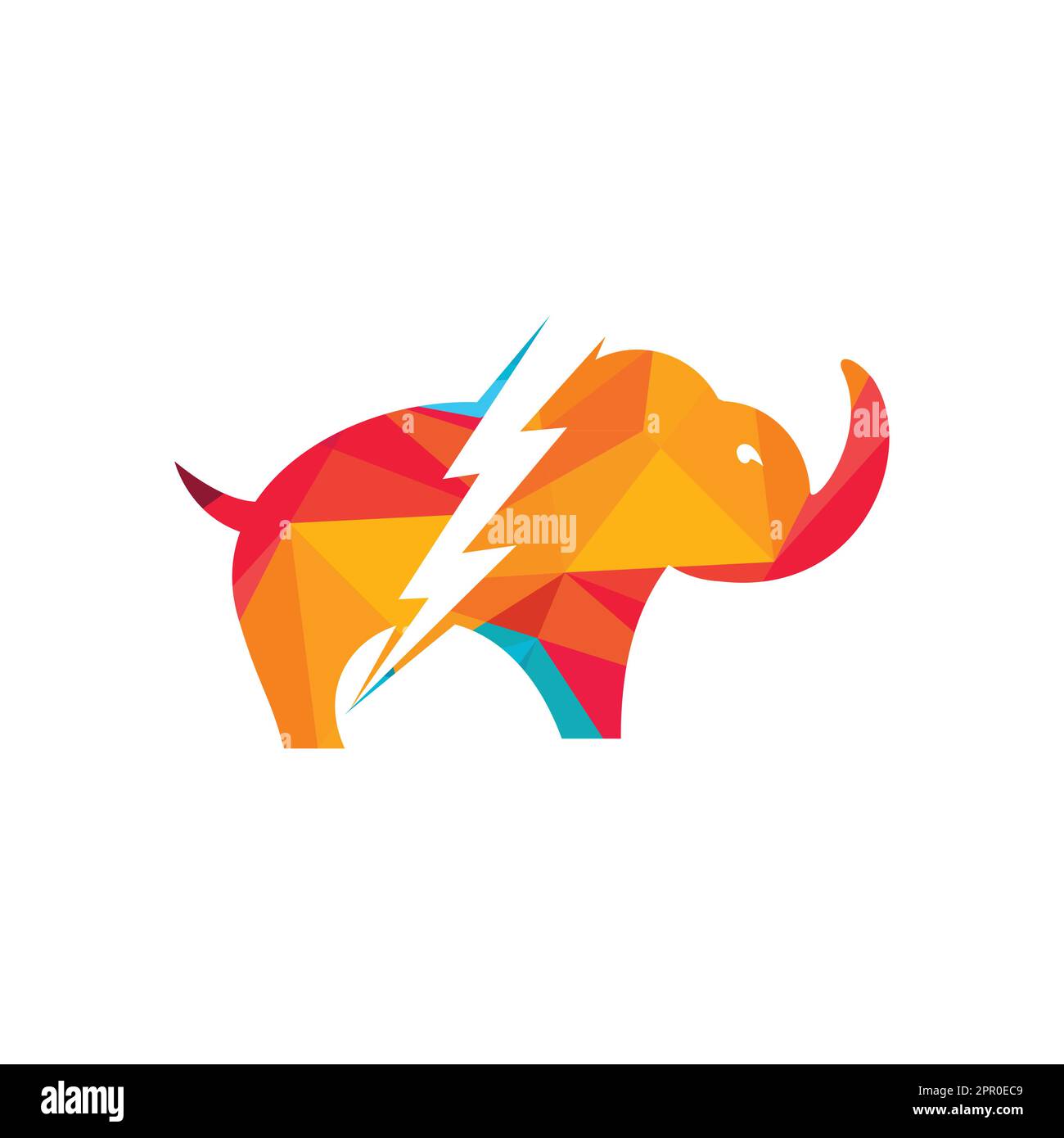Elephant thunder vector logo design. Power elephant logo concept Stock ...