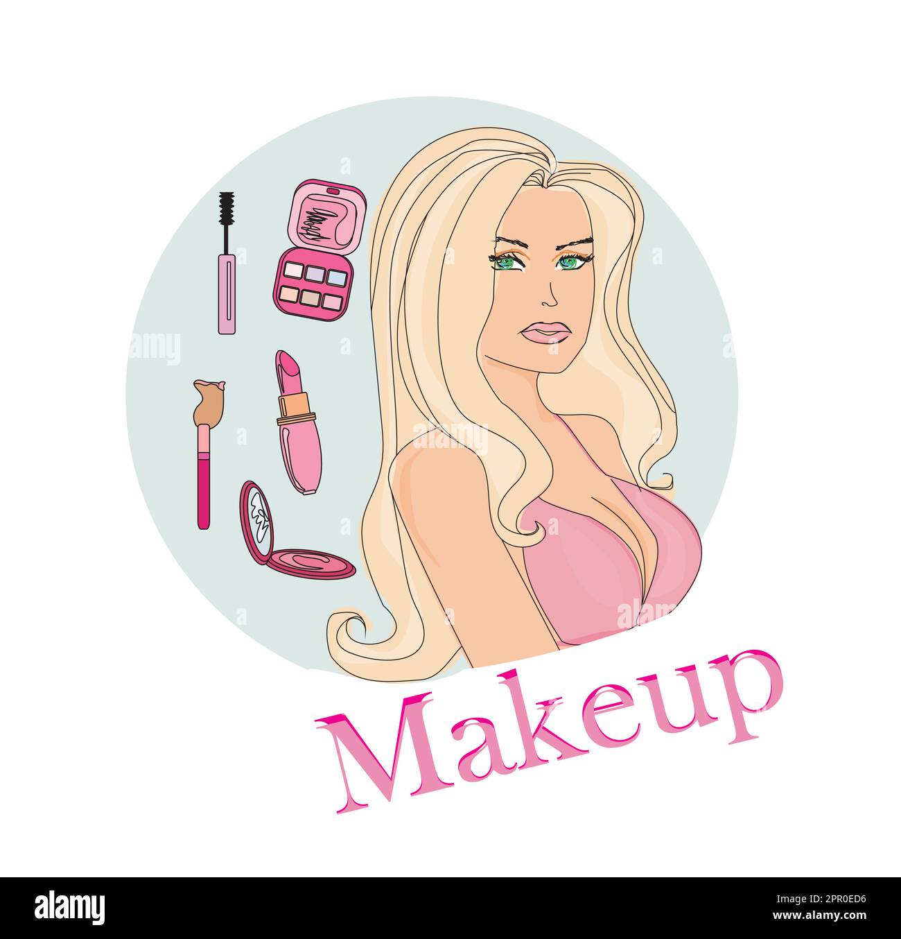 Make-up girl doodle illustration Stock Vector Image & Art - Alamy