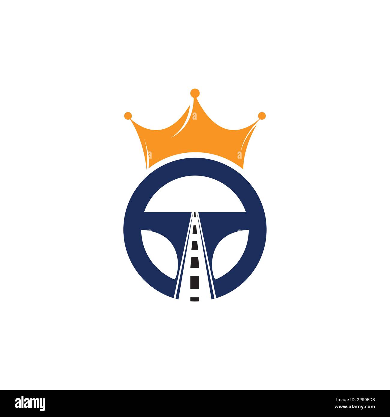 Drive king vector logo design. Steering with road and crown icon Stock ...