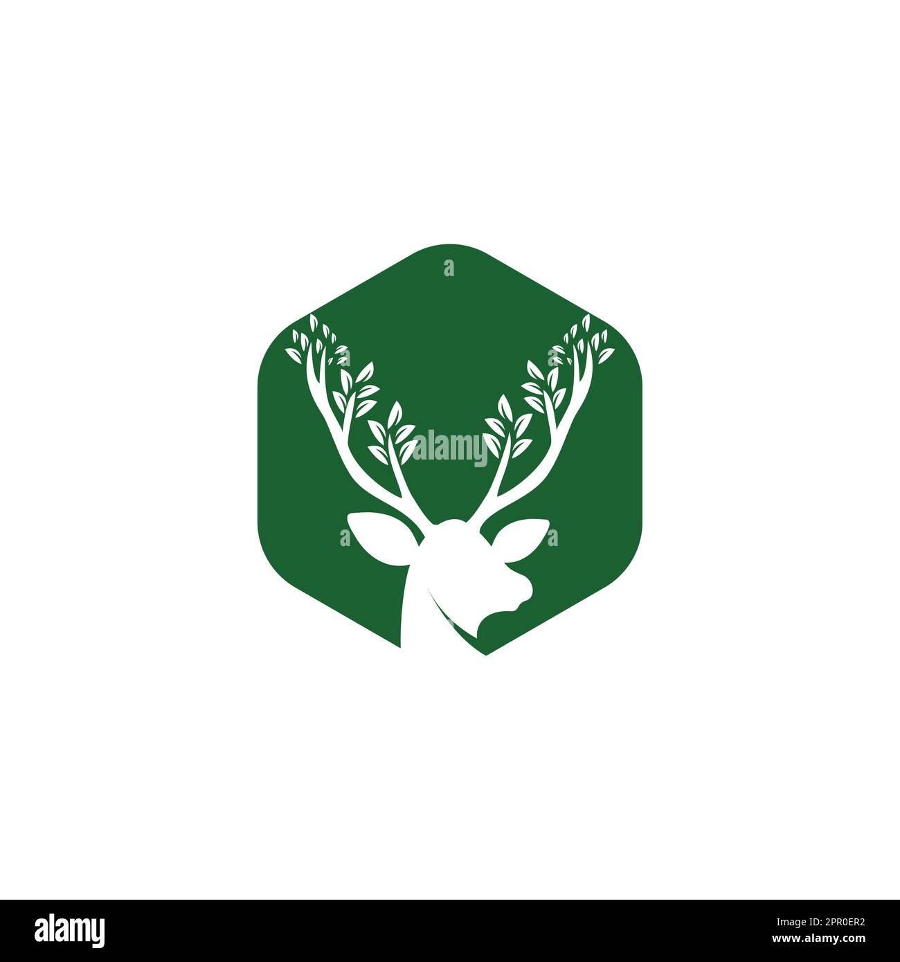 Deer leaf antlers vector logo design Stock Vector Image & Art - Alamy
