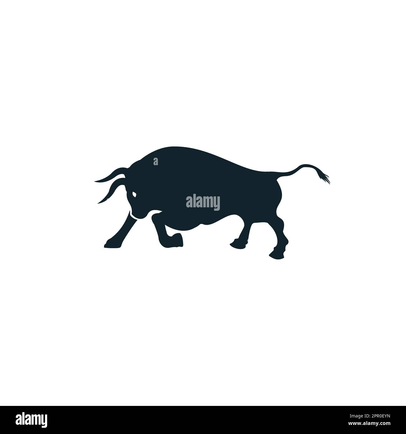 Bull vector logo design. Simple animal vector logo design template ...