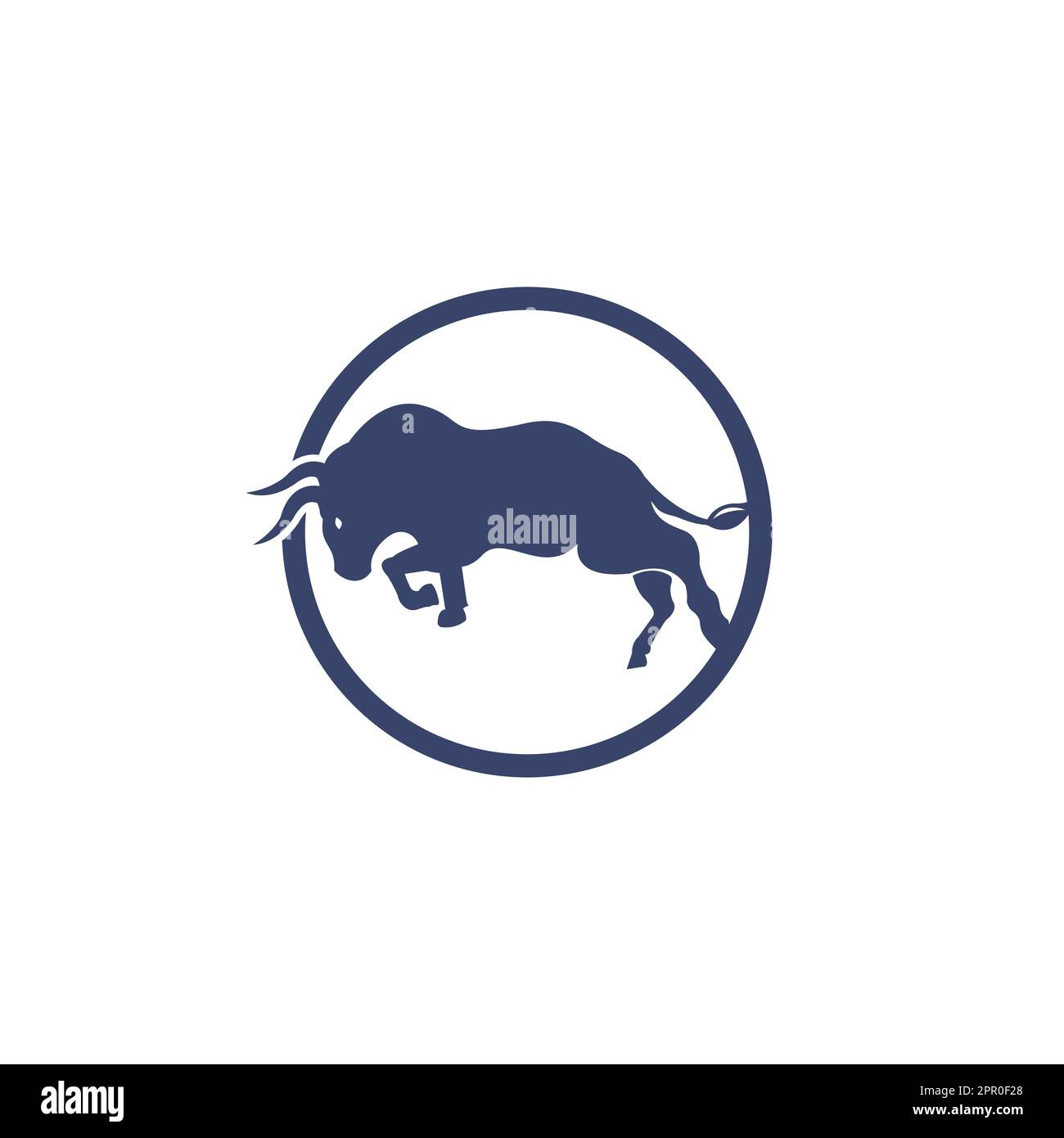 Bull vector logo design. Simple animal vector logo design template ...