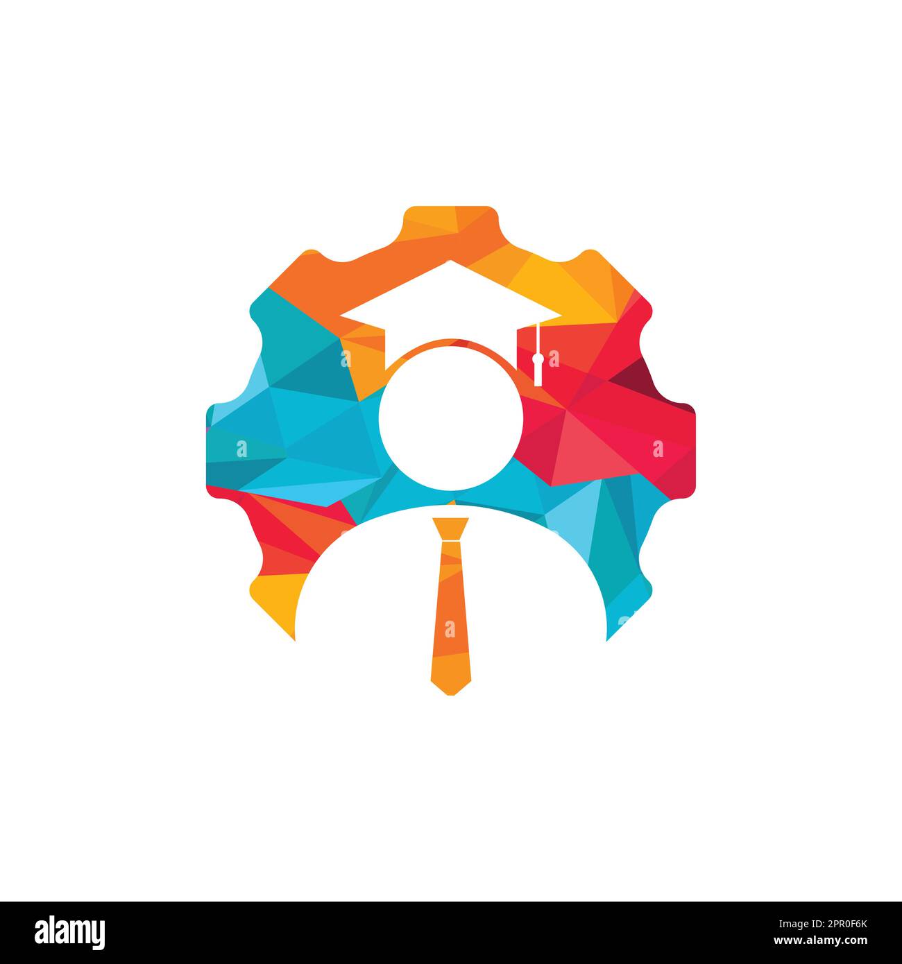 Student gear vector logo template. Graduation Engineer logo symbol or ...