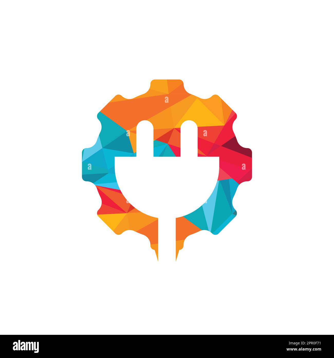 Electrical plug and gear cog vector logo design. Power energy symbol ...