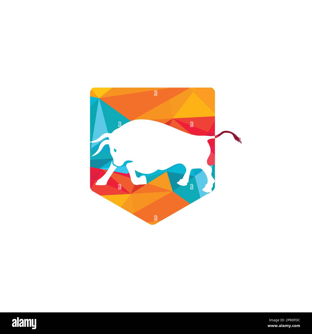Bull vector logo design. Simple animal vector logo design template ...