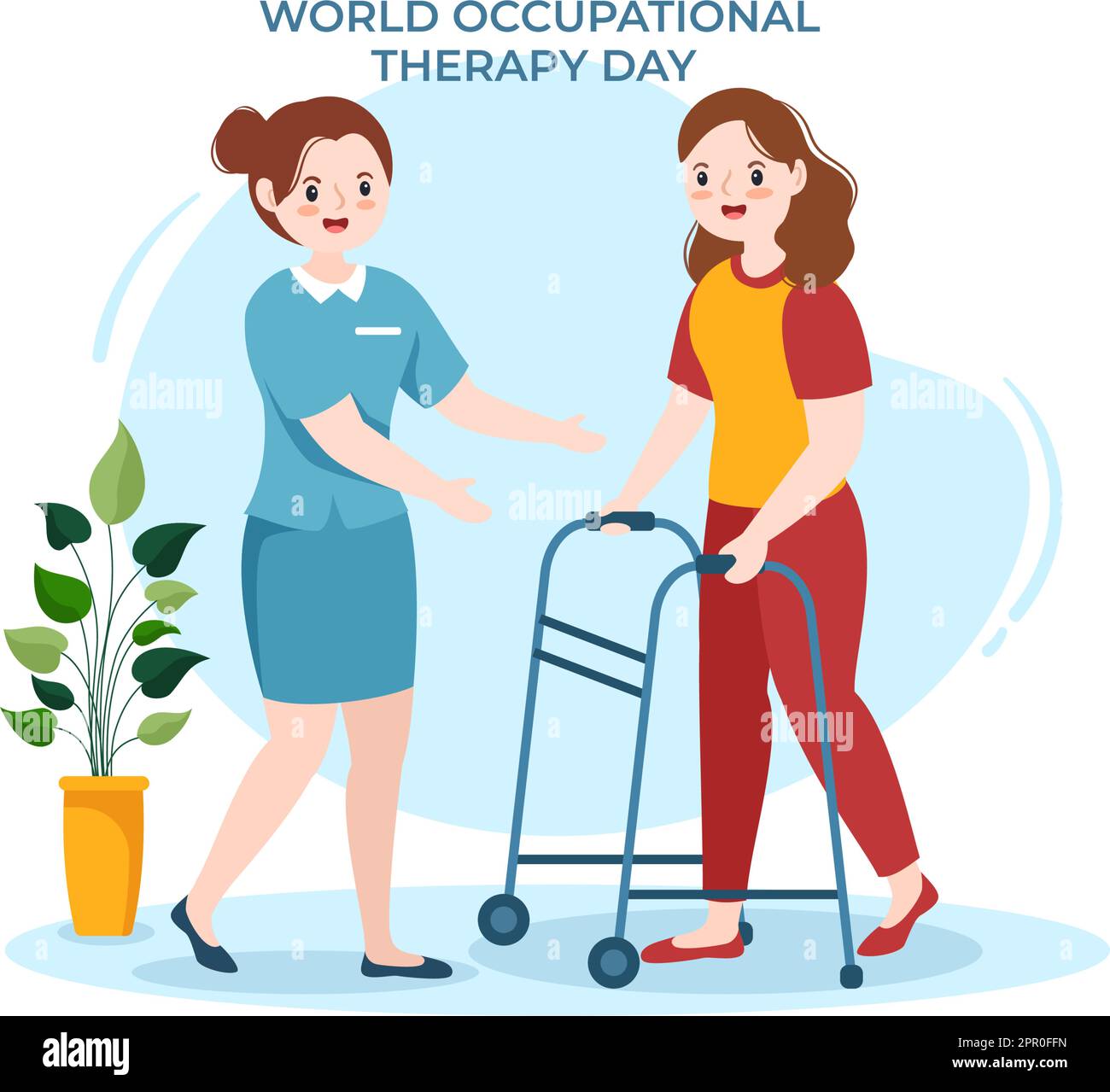 World Occupational Therapy Day Celebration Hand Drawn Cartoon Flat ...