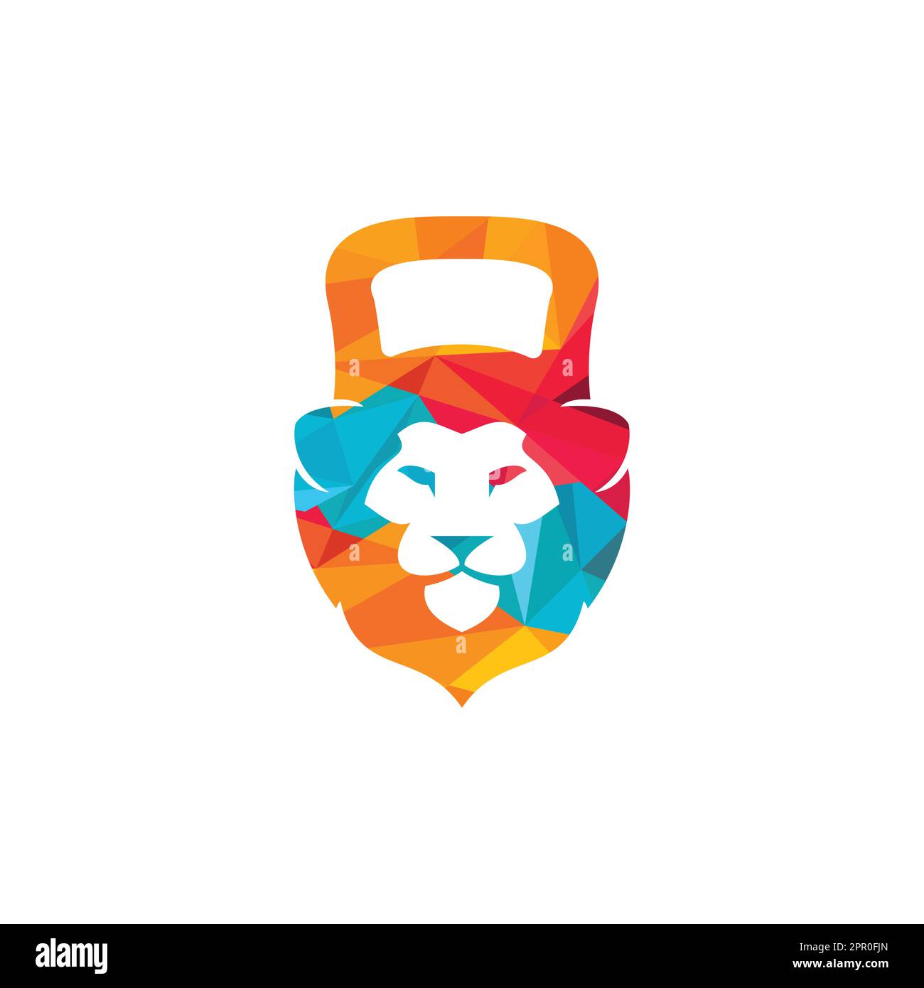 Gym lion logo template design. Fitness gym badge illustration Stock ...