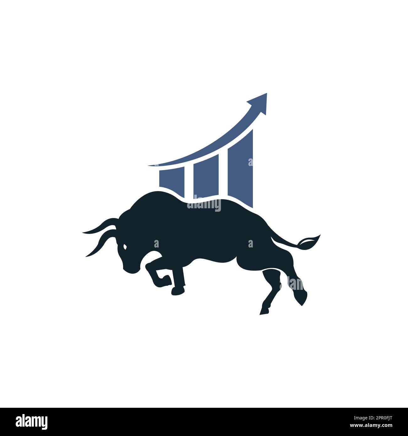Financial bull logo design. Trade Bull Chart, finance logo. Economy ...