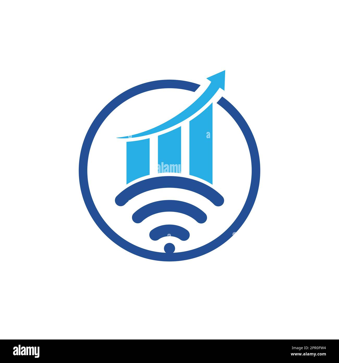 Wifi Statistic vector logo design. Wifi analytic logo icon design Stock ...