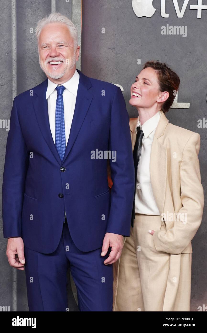 Tim Robbins (left) and Rebecca Ferguson attend the global premiere of ...