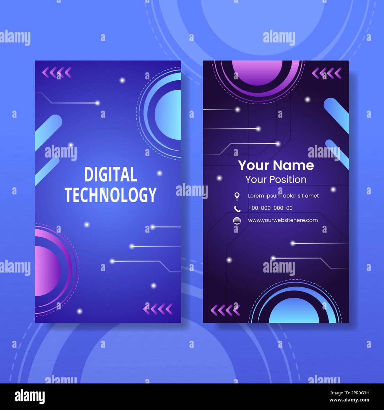 Technology Card Vertical Template Hand Drawn Cartoon Flat Illustration ...