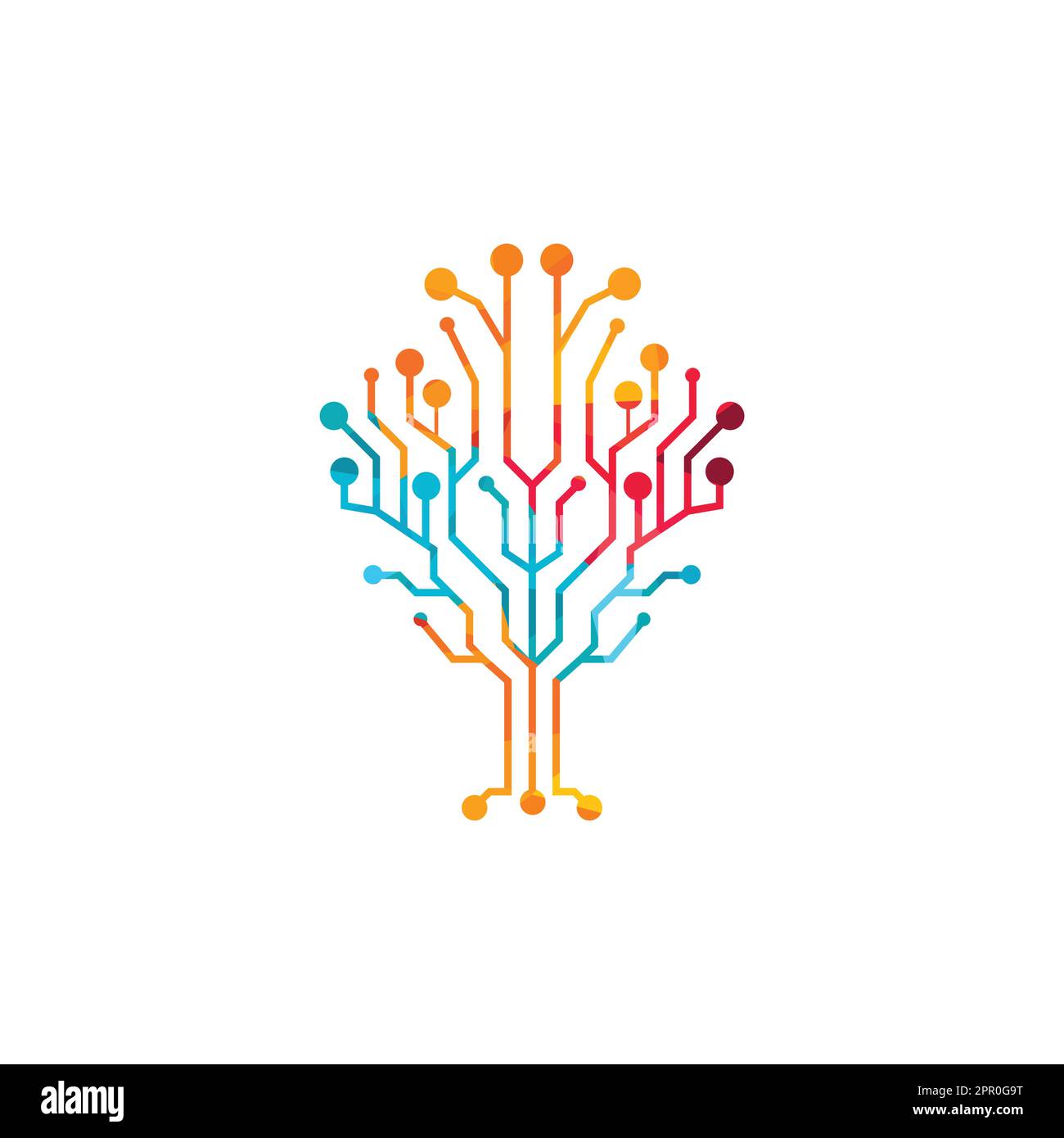 Digital Tree vector logo design. Technology logo template design vector ...