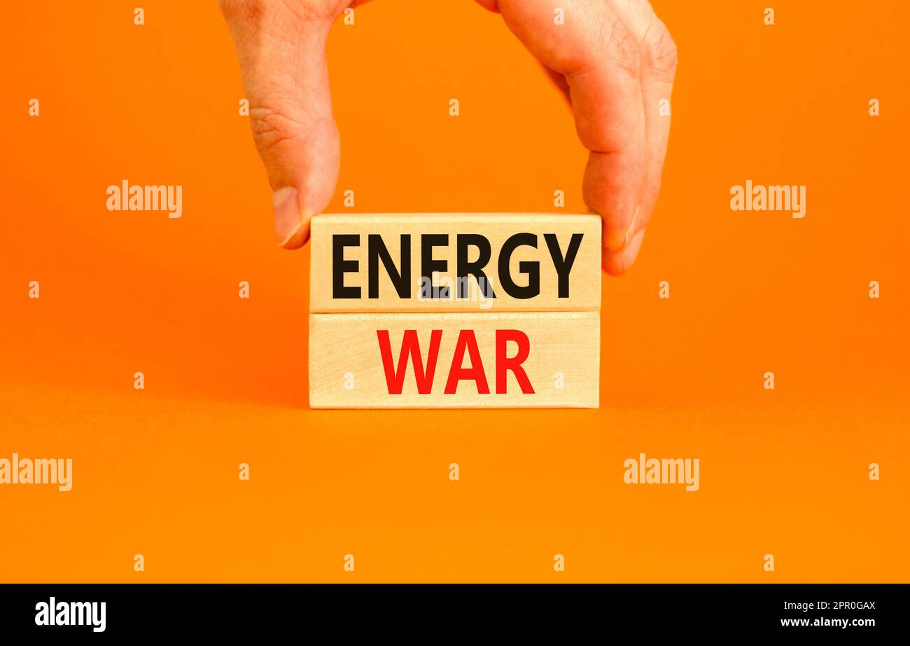 Energy war symbol. Concept words Energy war on beautiful wooden block ...