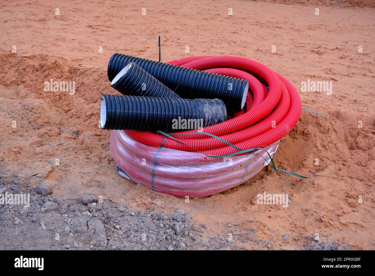 Construction of a new road in the initial stage. . construction of ...