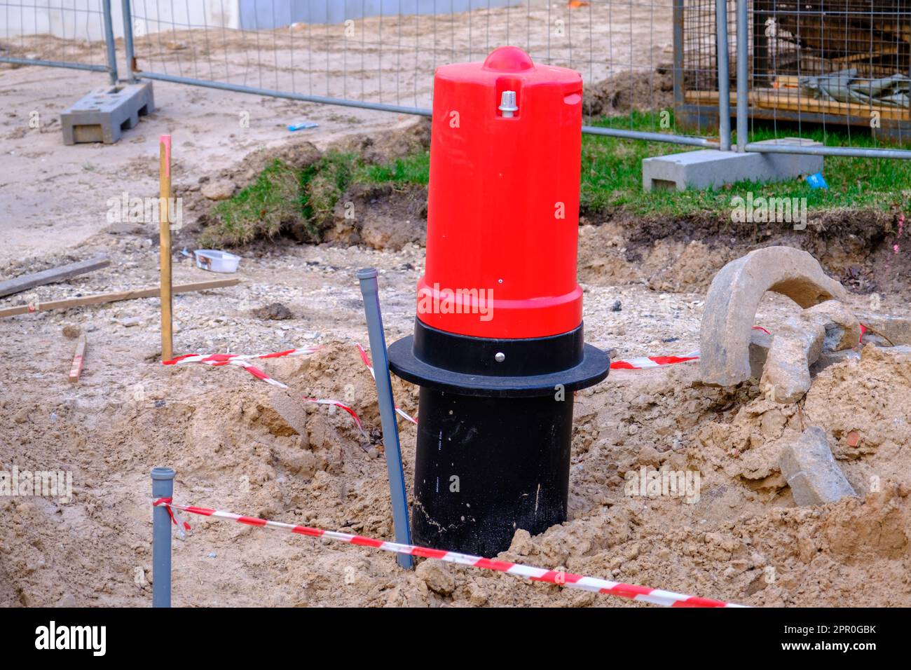 Construction of a new road in the initial stage. . construction of ...