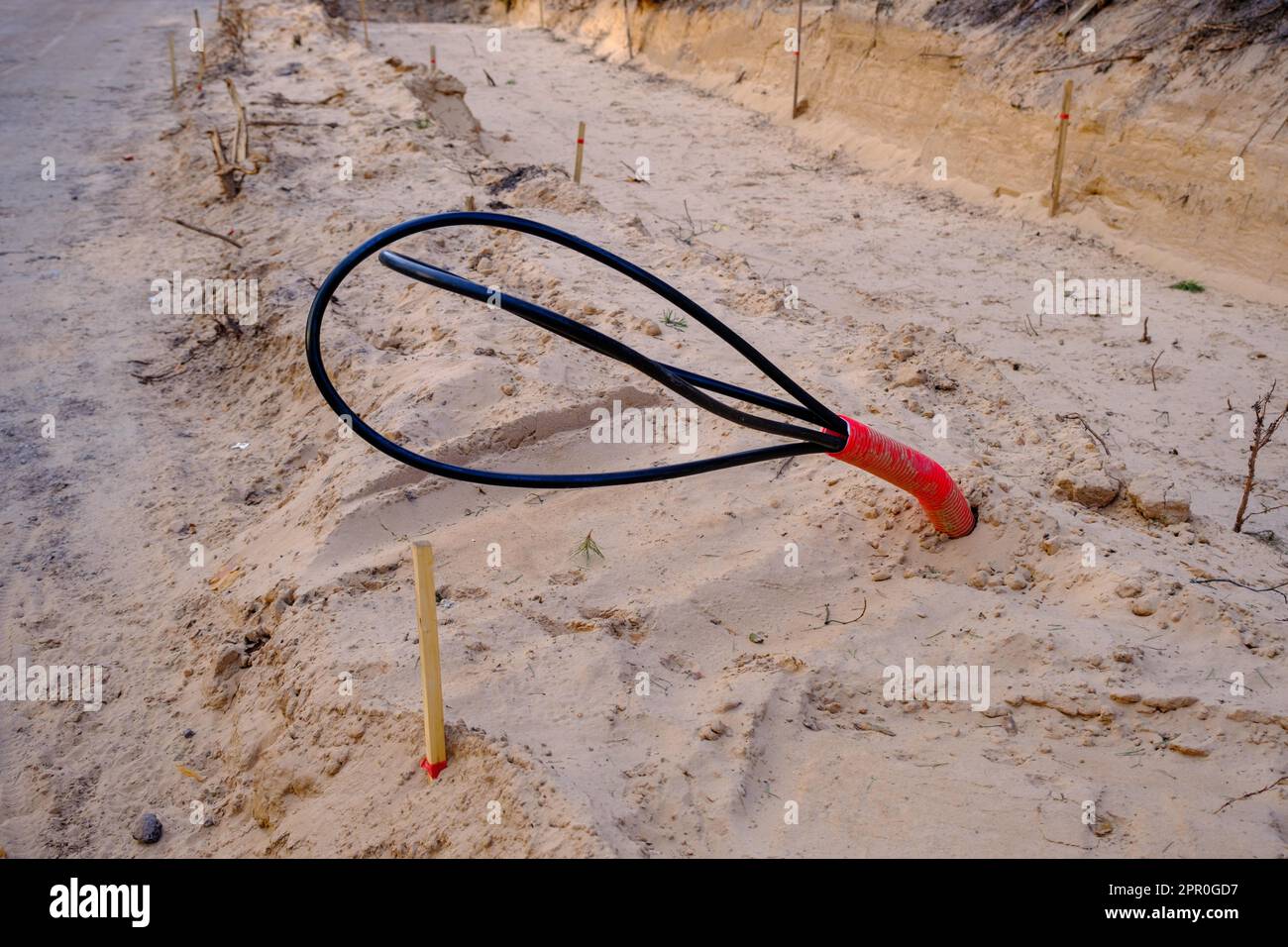 Construction of a new road in the initial stage. . construction of ...