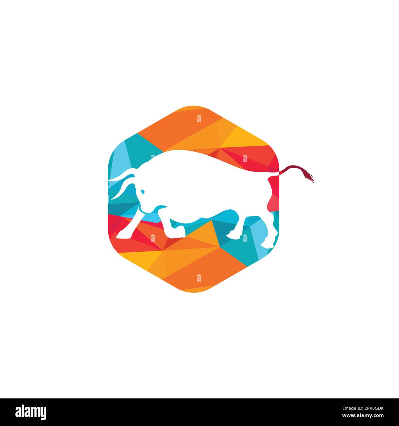 Bull vector logo design. Simple animal vector logo design template ...