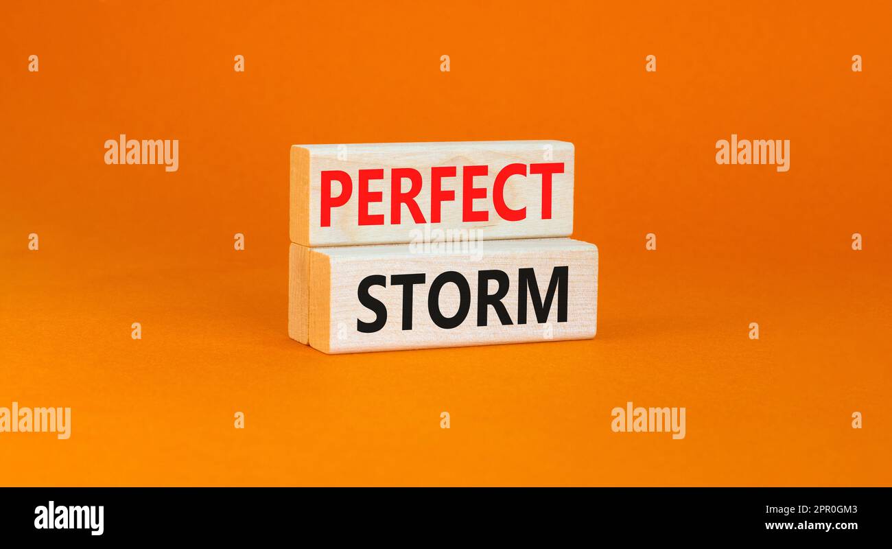 Perfect storm symbol. Concept words Perfect storm on beautiful wooden ...