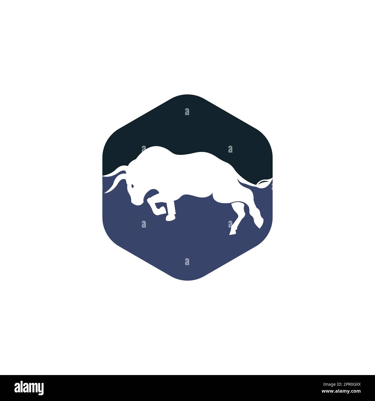 Bull vector logo design. Simple animal vector logo design template ...