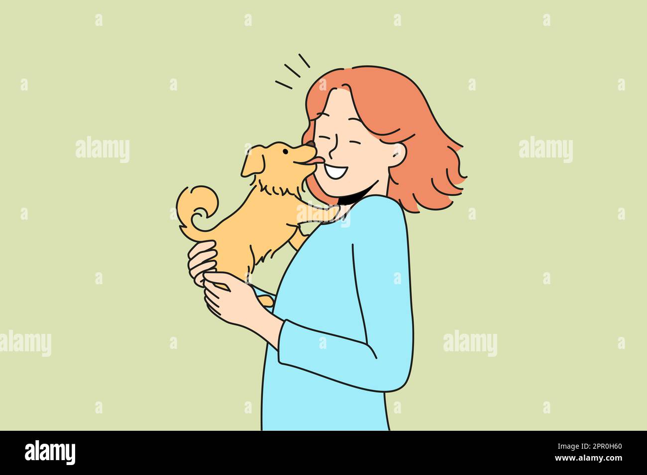 Owner dog cuddle Stock Vector Images - Alamy