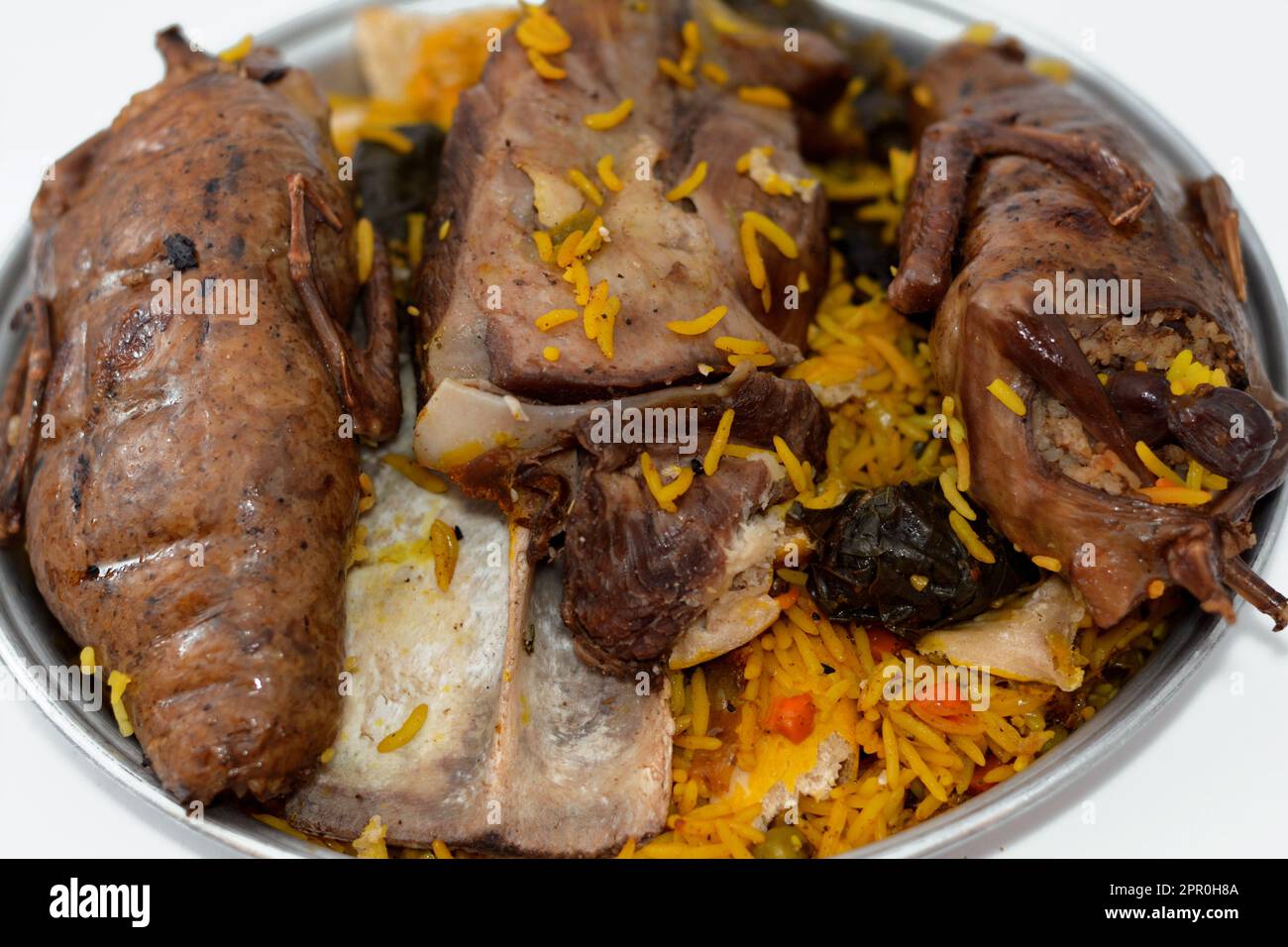 Egyptian Hamam pigeons Mahshi stuffed squab with rice and a lamb shank ...