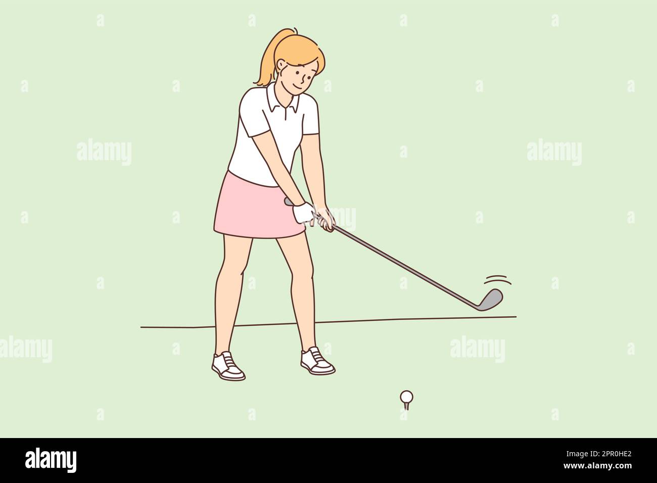 Cartoon woman playing golf hi-res stock photography and images - Alamy