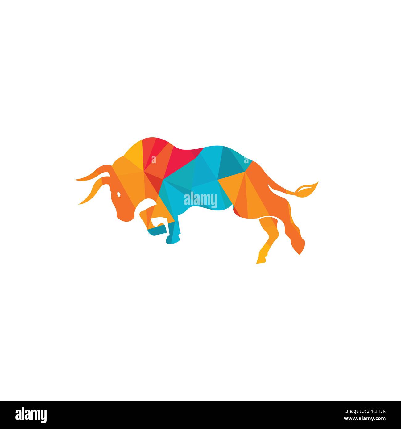 Bull vector logo design. Simple animal vector logo design template ...