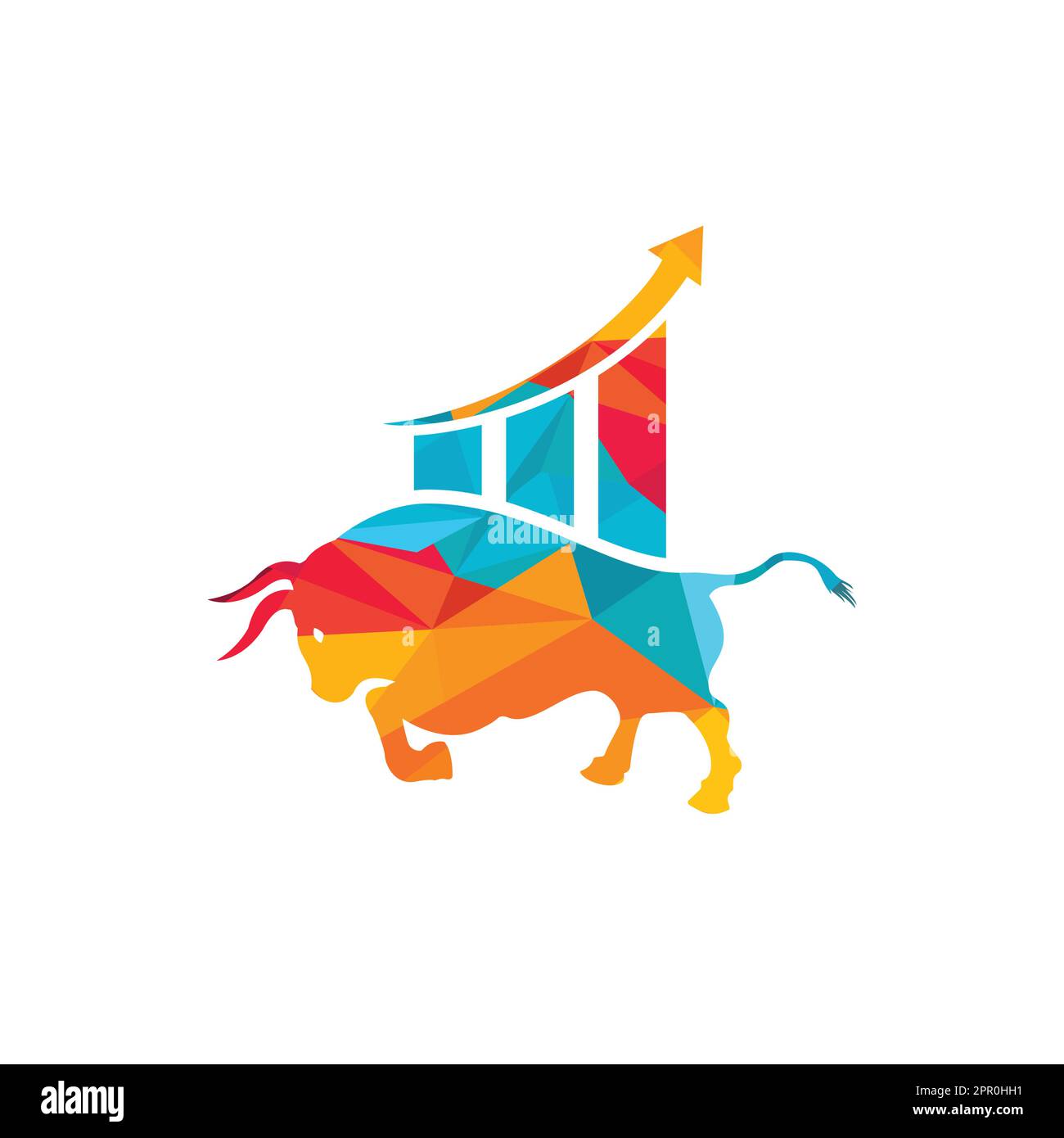 Financial bull logo design. Trade Bull Chart, finance logo. Economy ...