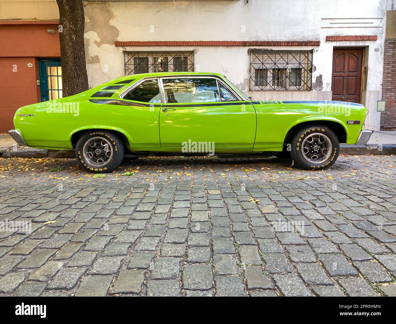 Classic sports car Chevrolet Chevy Serie 2 from the 1970s, in Argentina ...