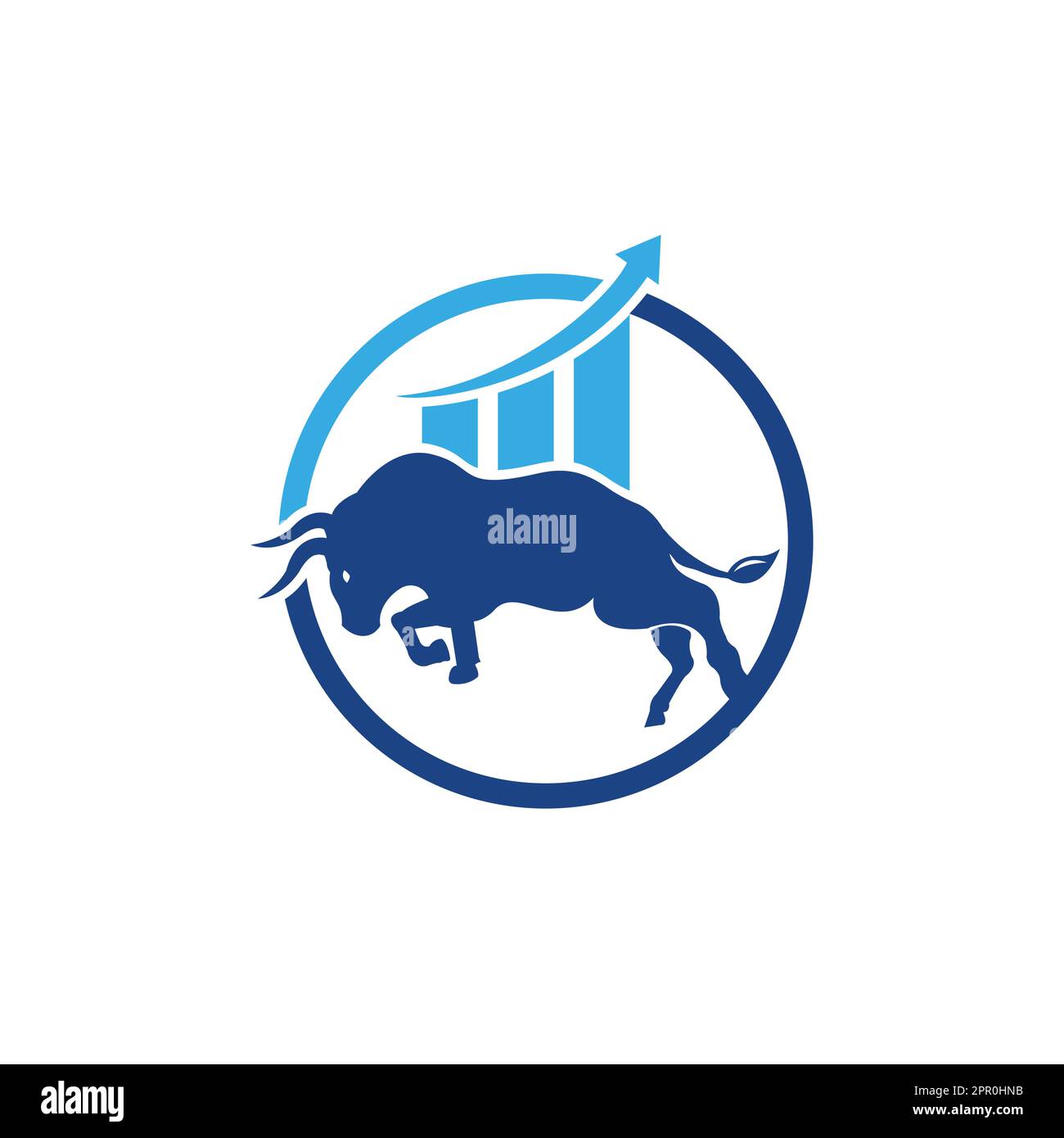 Financial bull logo design. Trade Bull Chart, finance logo. Economy ...