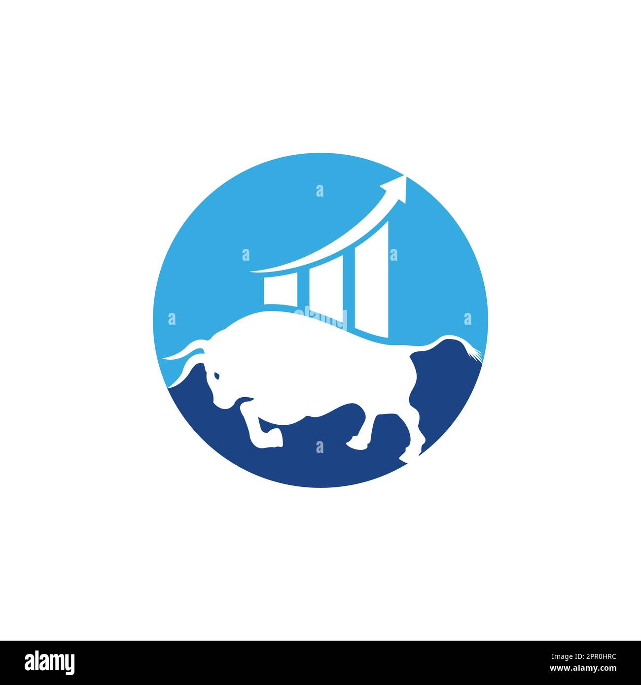 Financial bull logo design. Trade Bull Chart, finance logo. Economy ...