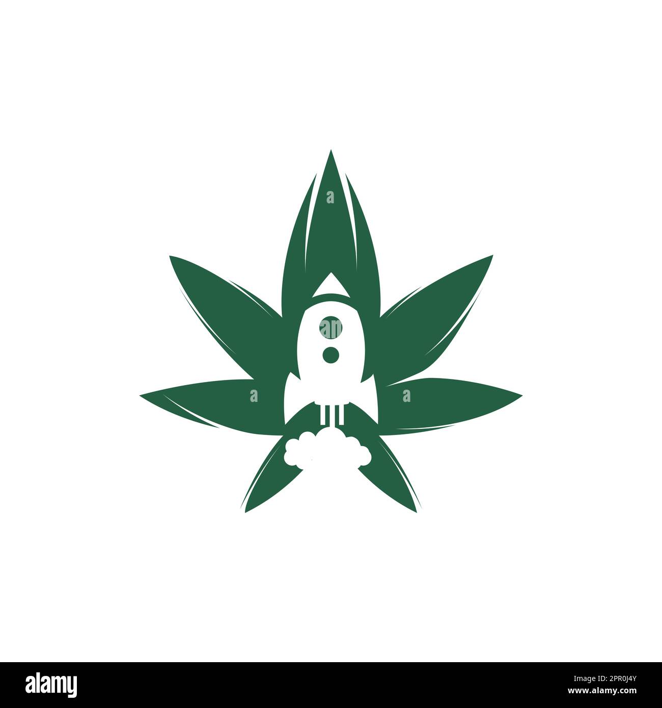 Cannabis rocket vector logo design. Unique cannabis and spaceship ...