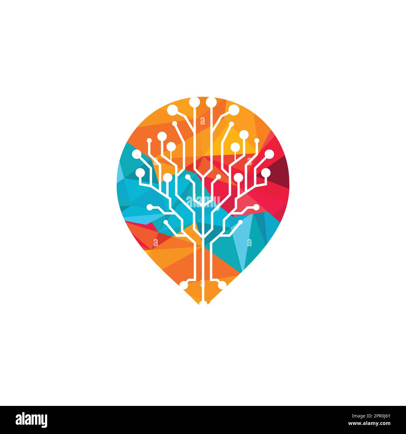 Digital Tree vector logo design. Technology logo template design vector ...