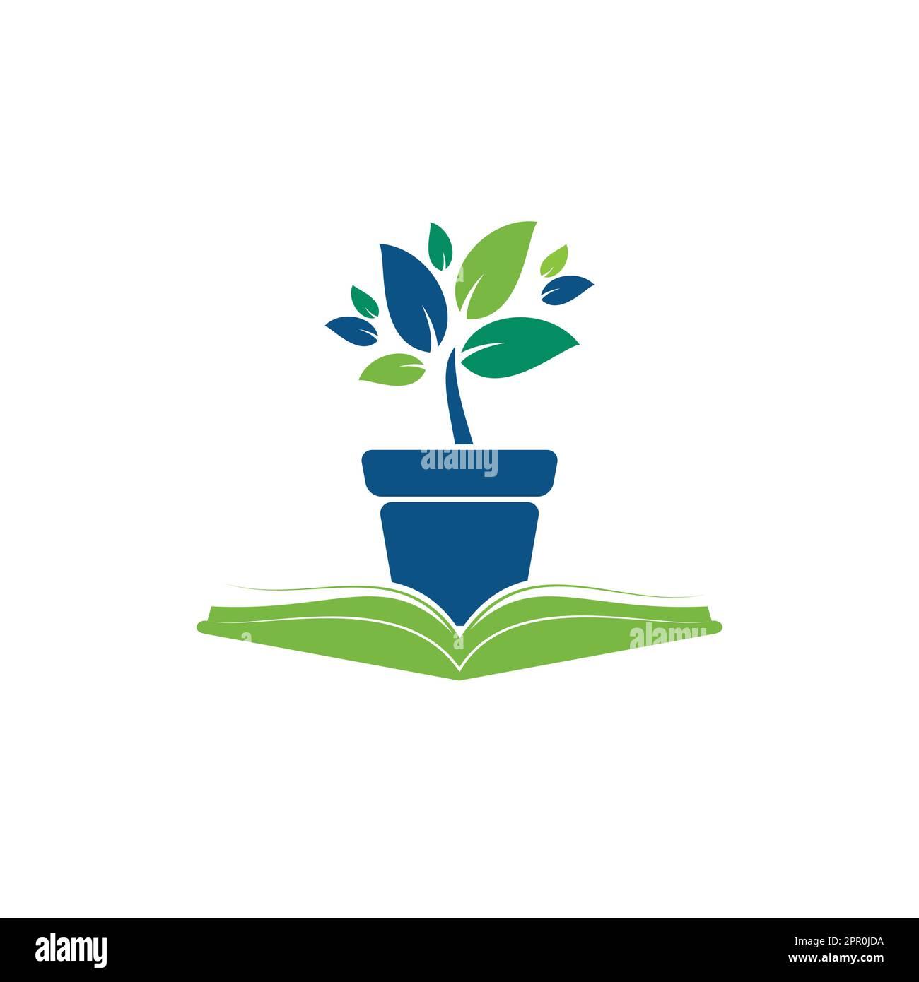Eco book vector logo design. Book and flower pot icon logo Stock Vector ...