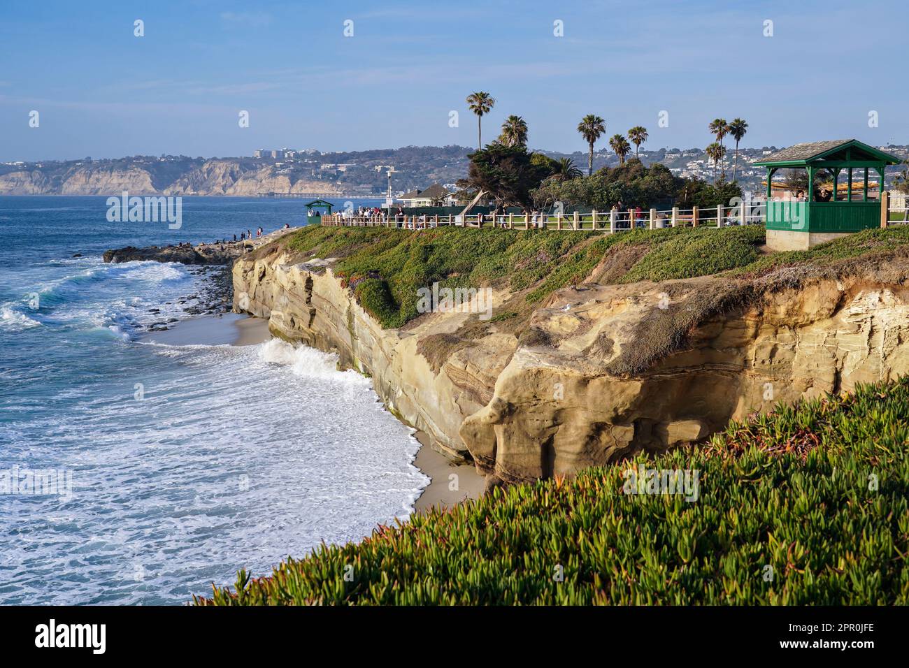 Coastline showing at Point La Jolla from Ellen Browning Scripps Park in ...