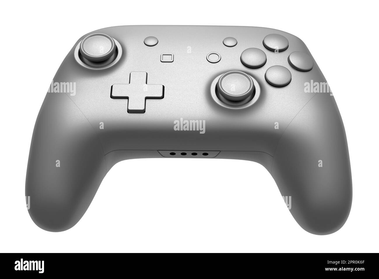 Realistic video game joystick with metallic chrome texture isolated on ...